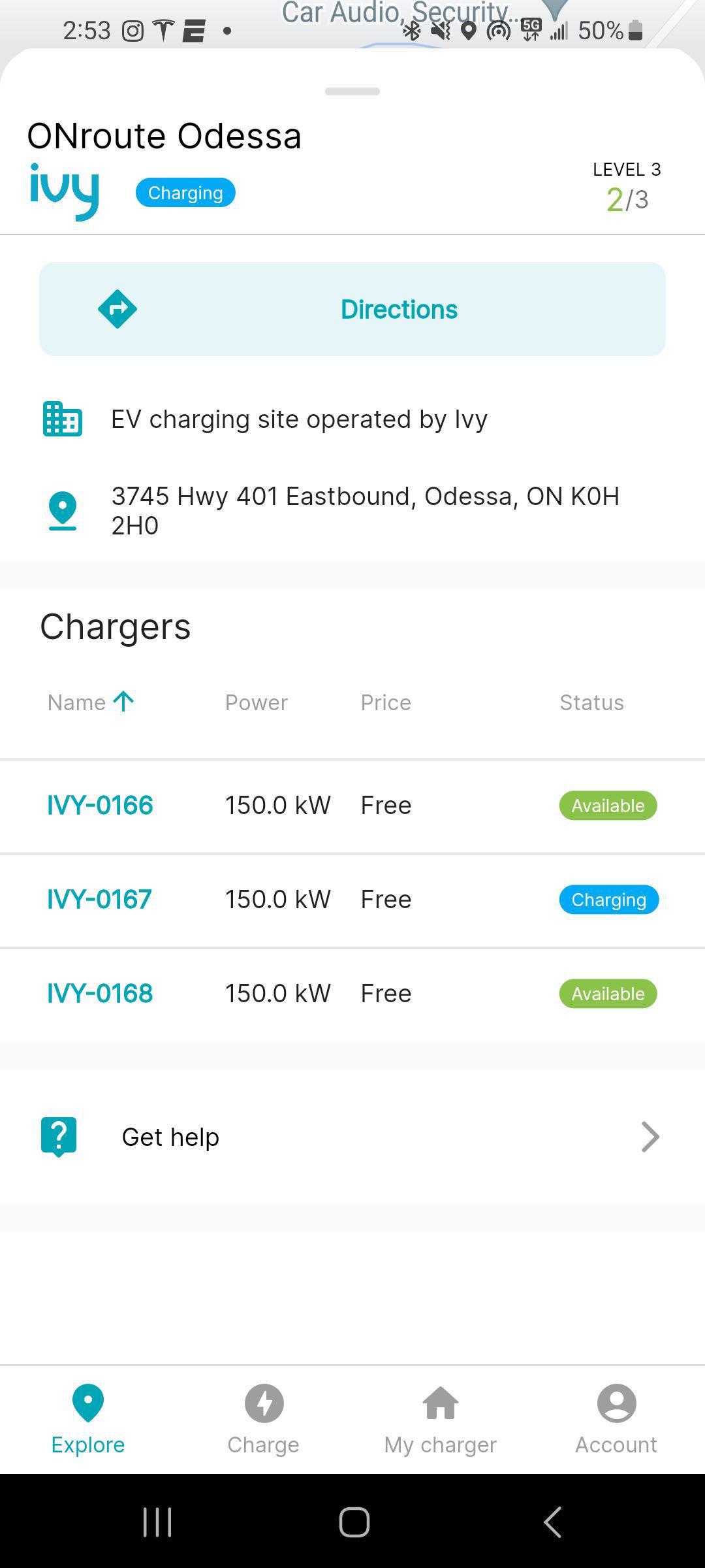 ONroute Odessa 401 Eastbound | Kingston, ON | EV Station