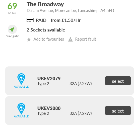 The Broadway | Dallam Avenue , Morecambe , LA4 5FD, UK | EV Station