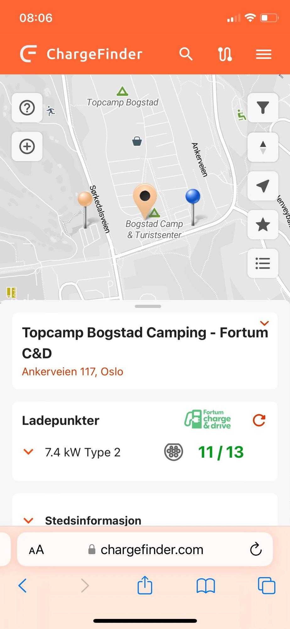 Topcamp Bogstad Camping (Fortum) | Ankerveien 117, Oslo | EV Station
