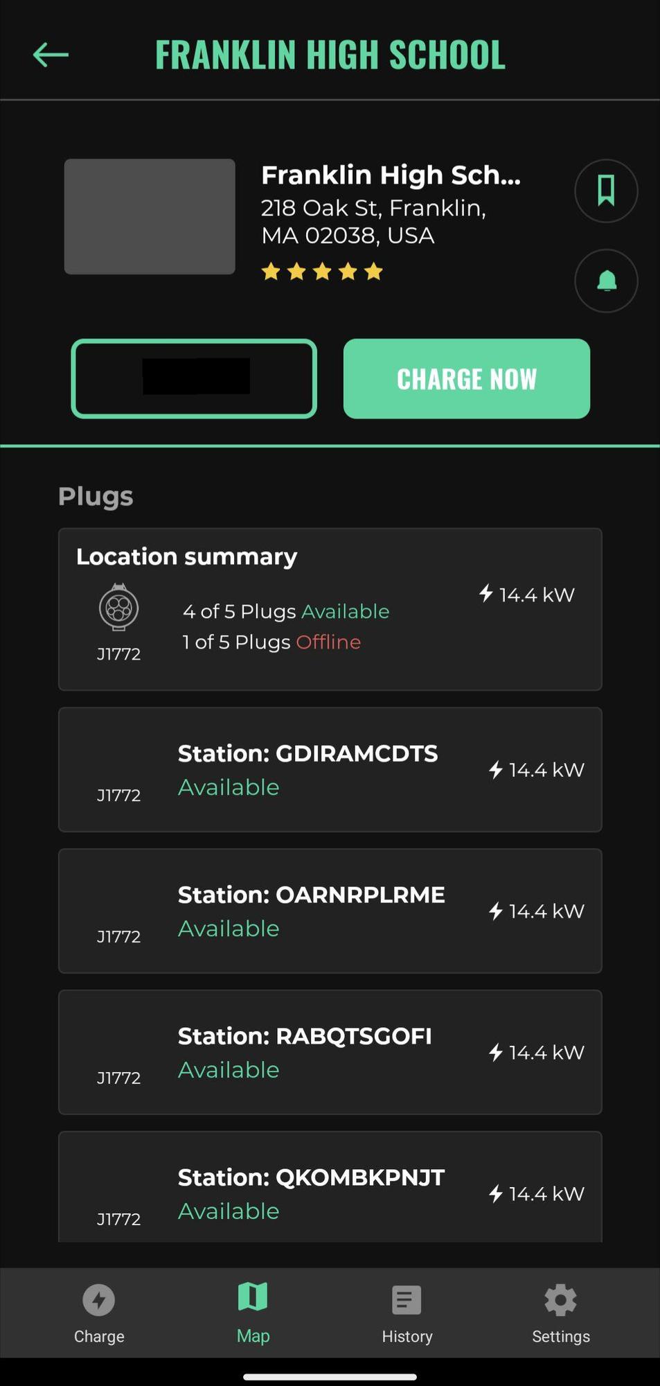 Franklin High School | Franklin, MA | EV Station