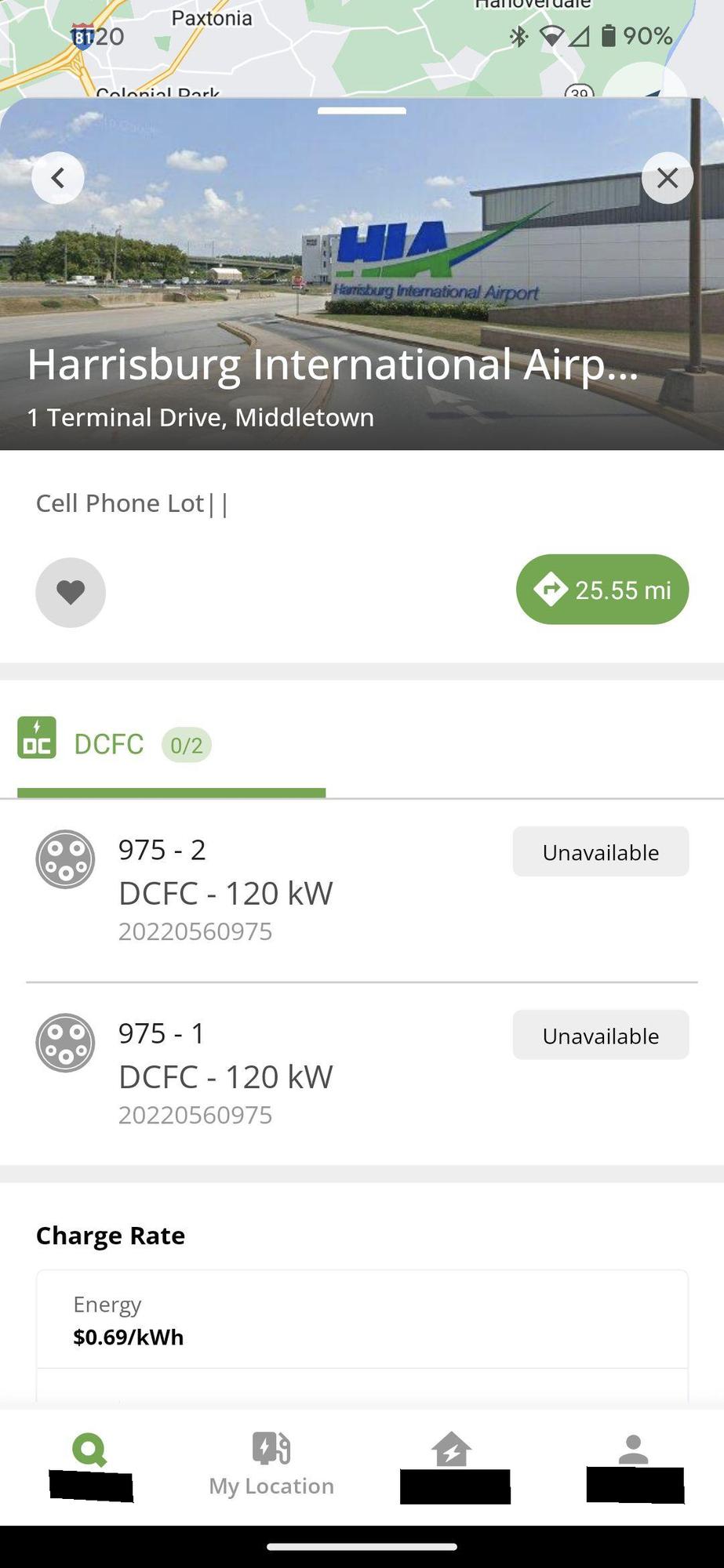 Harrisburg International Airport Cell Phone Parking Lot | Highspire, PA ...