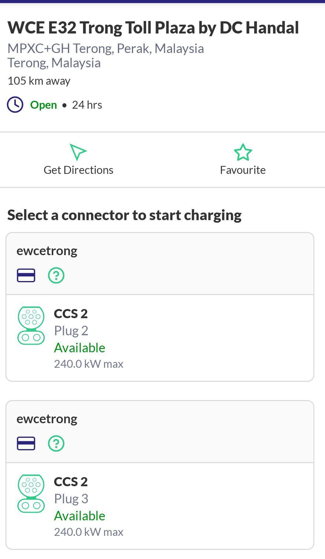WCE E32 Trong Toll Plaza NB/SB by DC Handal [400 kW | 4 DCs] | Terong, Perak | EV Station