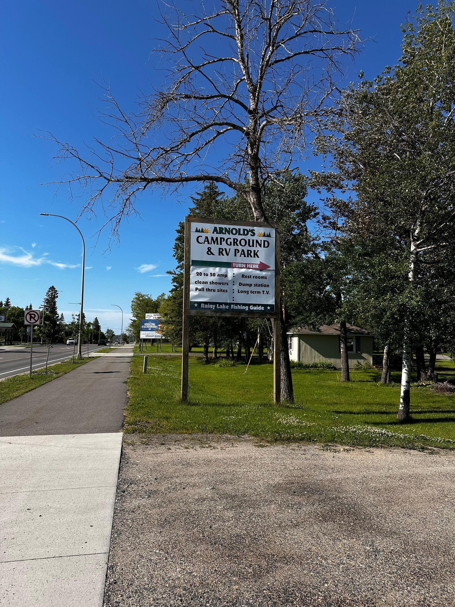 Arnold’s Campground and RV park | International Falls, MN | EV Station