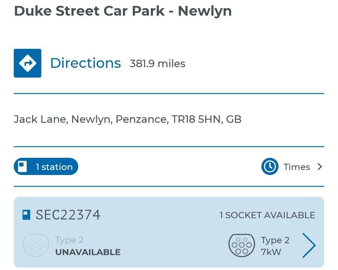 Duke Street Car Park | Newlyn, England | EV Station