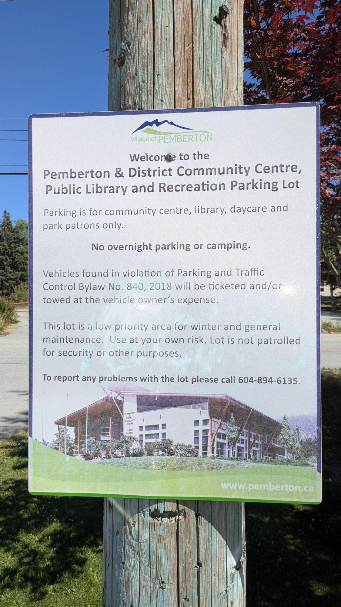 Pemberton & District Community Centre | Pemberton, BC | EV Station