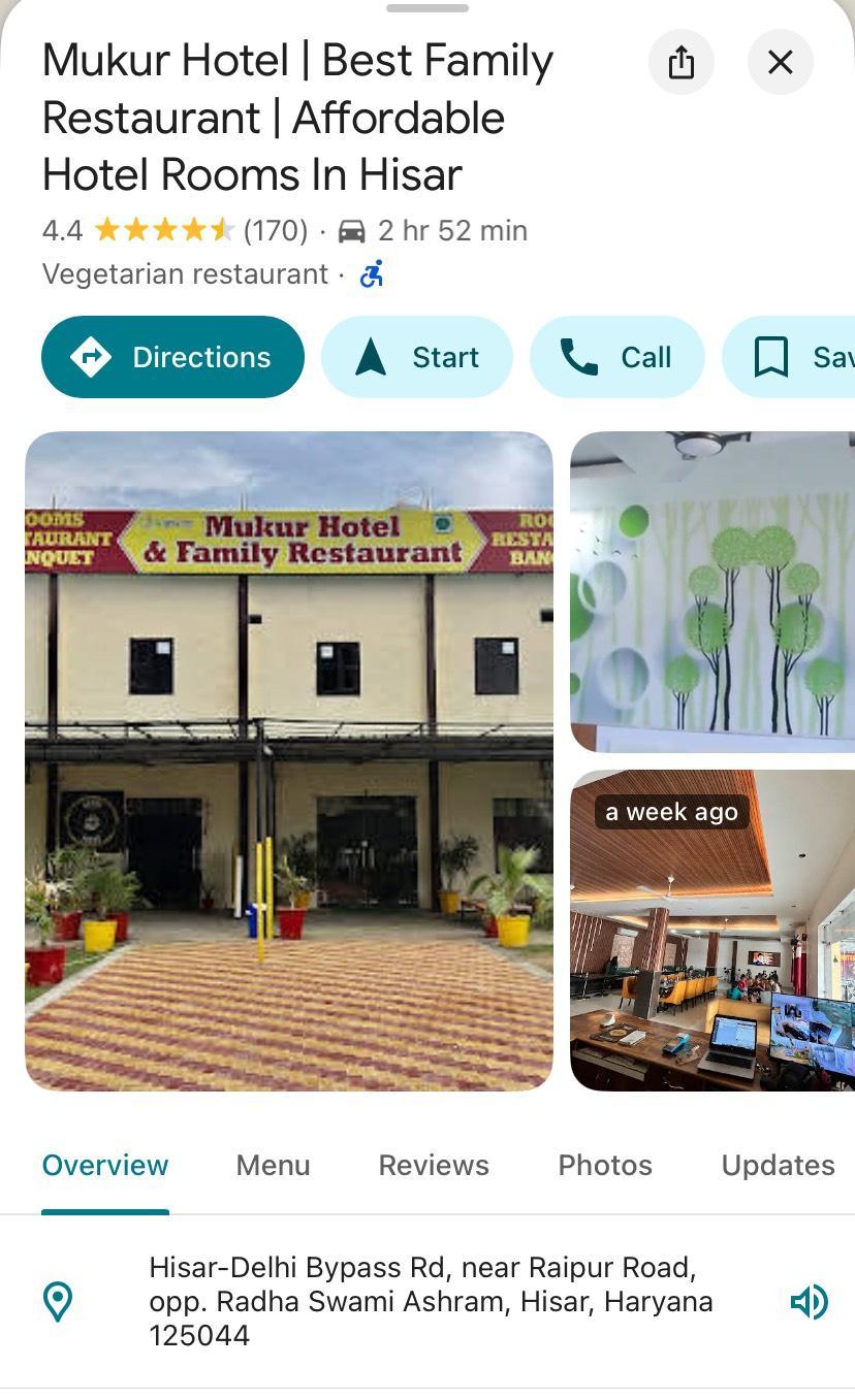 Statiq MUKUR Hotel and Restaurant | Hisar, HR | EV Station