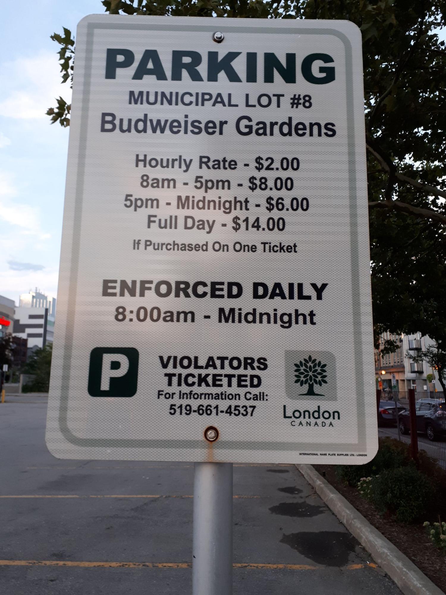 Parking At Budweiser Gardens | Fasci Garden