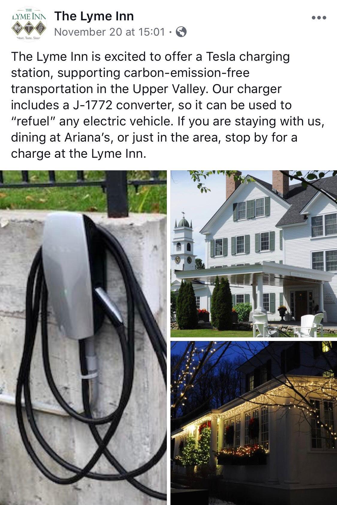 The Lyme Inn | Lyme, NH | EV Station