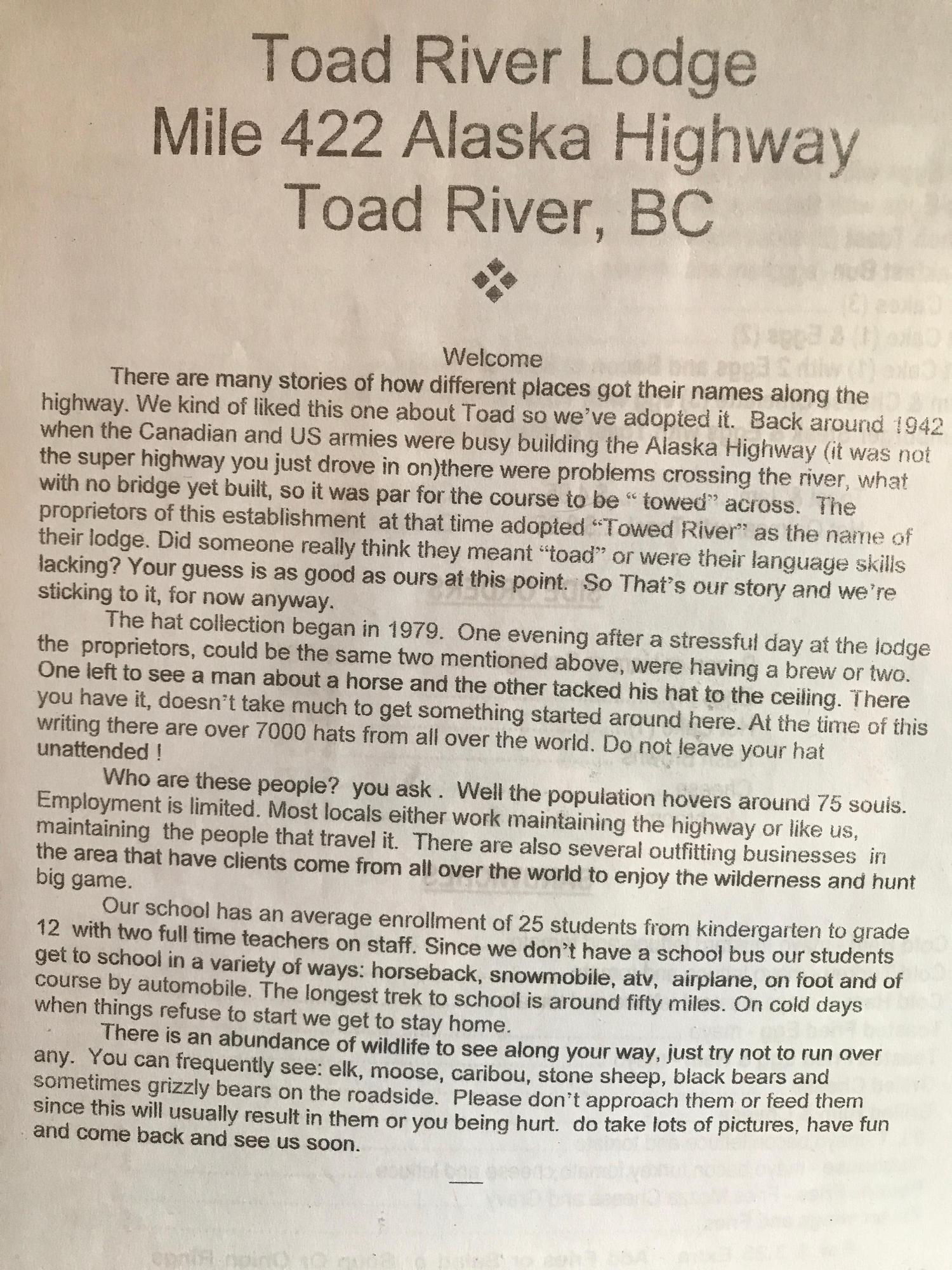 Toad River Lodge and RV Park | Toad River, BC | EV Station