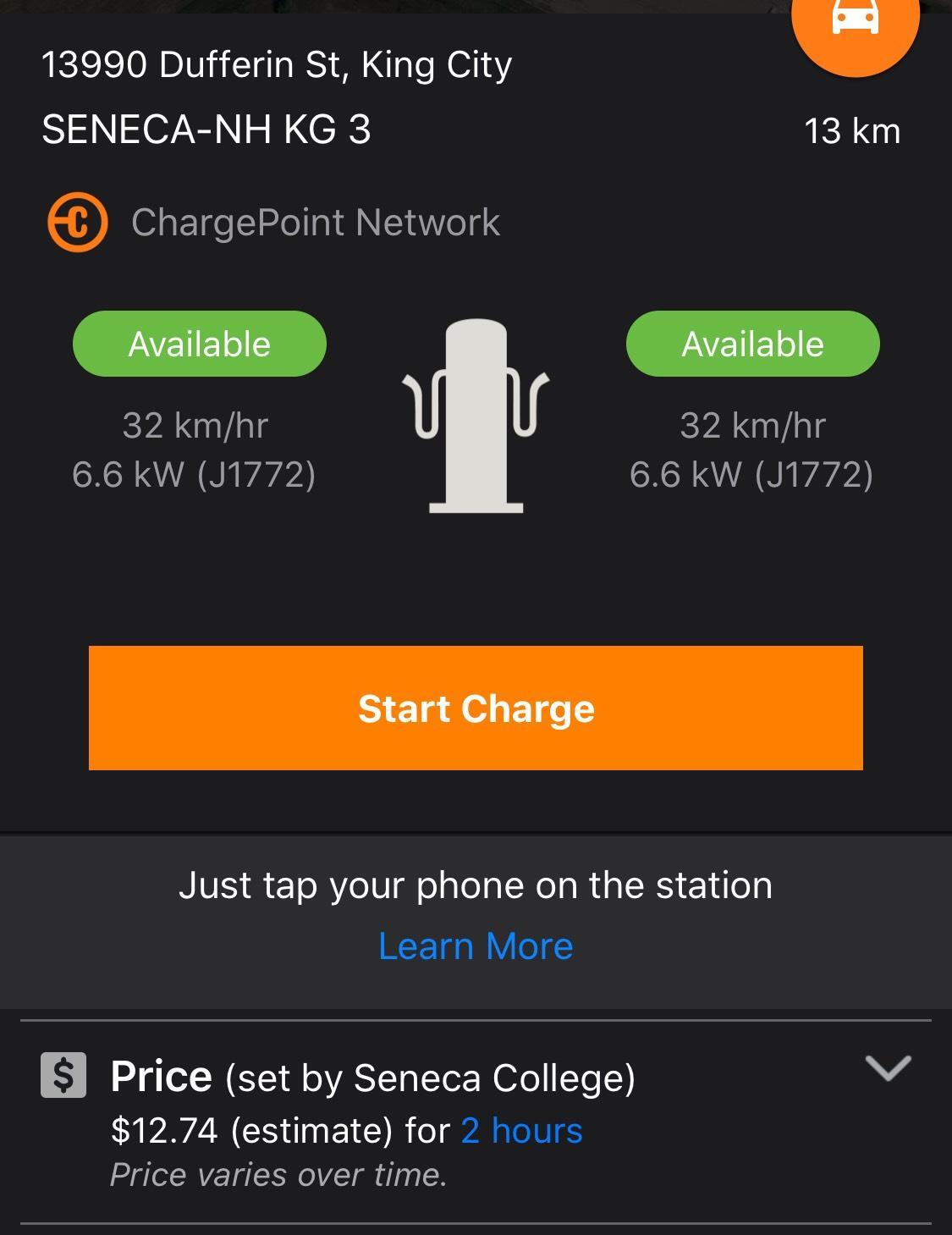 Seneca - King Campus F Lot | King City, ON | EV Station