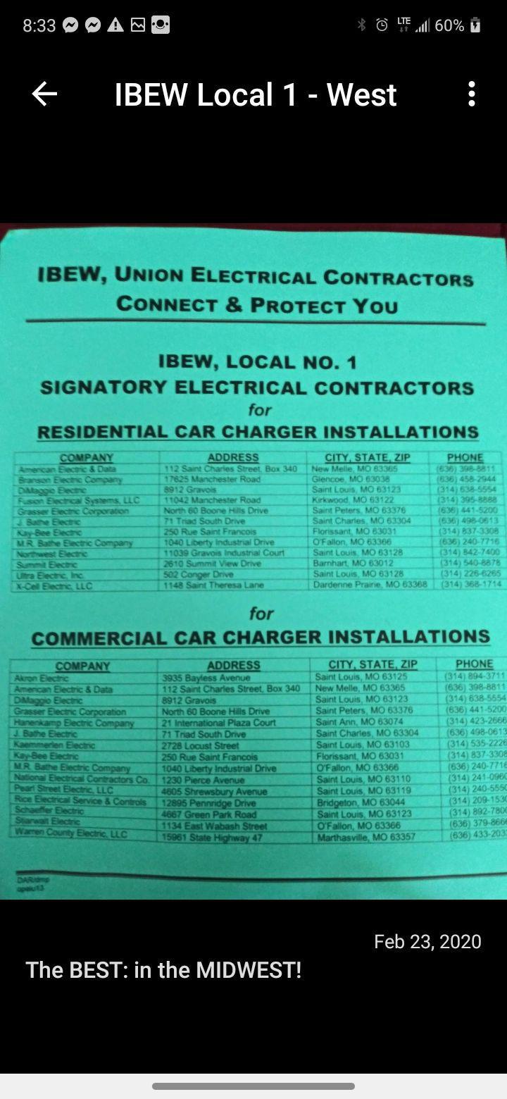 IBEW Local 1 - East | St. Louis, MO | EV Station