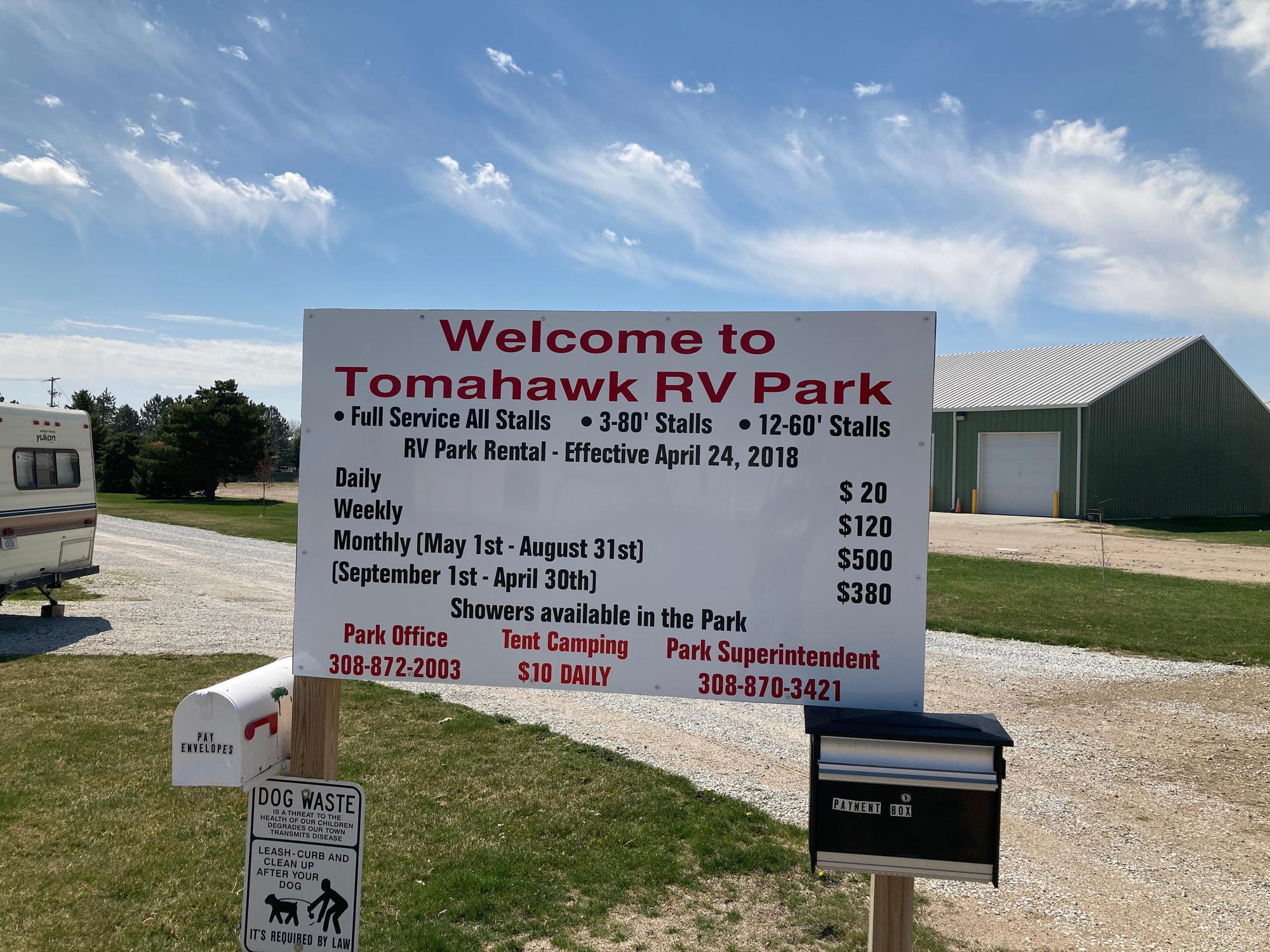 Tomahawk RV Park | Broken Bow, NE | EV Station