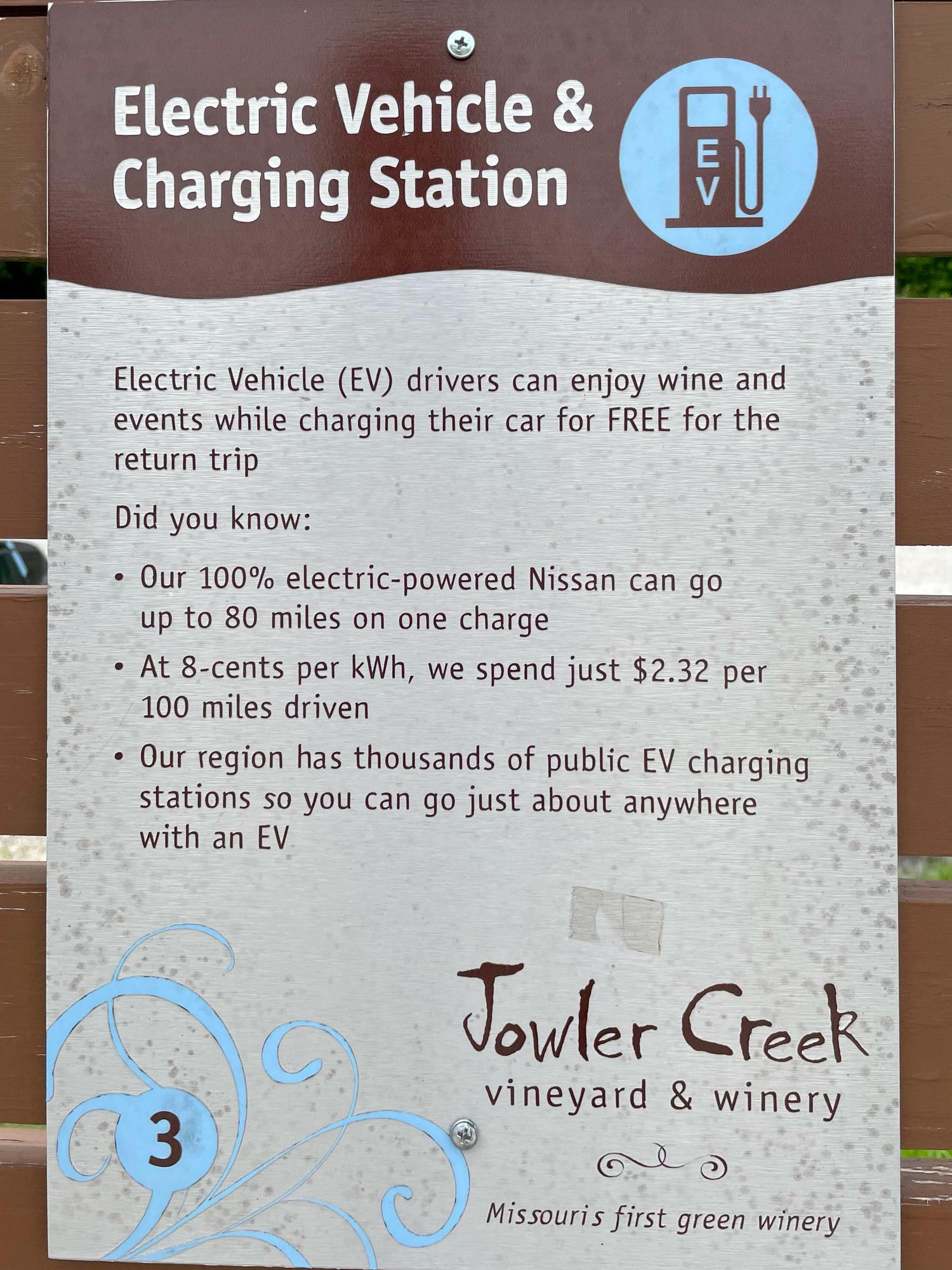 Jowler Creek Vineyard & Winery | Platte City, MO | EV Station